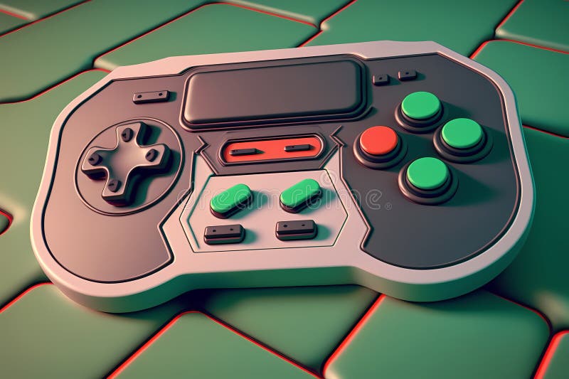 Video Game Controller on Green Tile Surface Stock Image - Image of ...