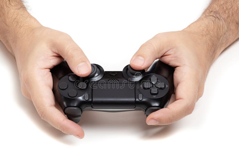 Video Game Controller in Hands Stock Photo - Image of football, gamepad ...