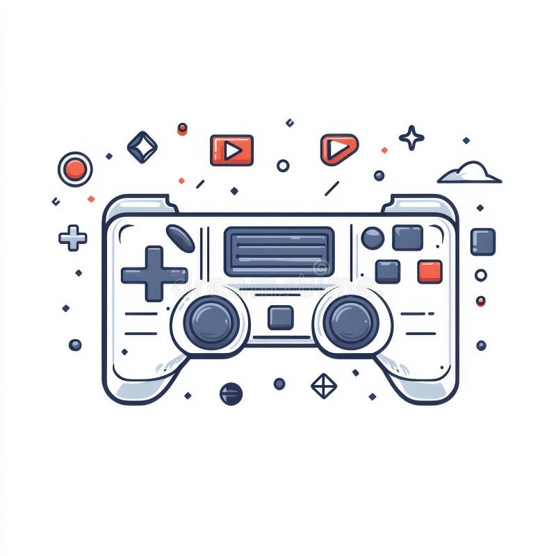 Video Game Controller Icon Play Buttons Gaming Fun Isolated on White ...