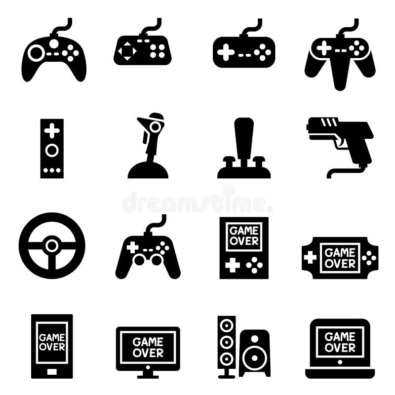 Video Game Controller, Joystick Gamepad Icon Stock Illustration ...