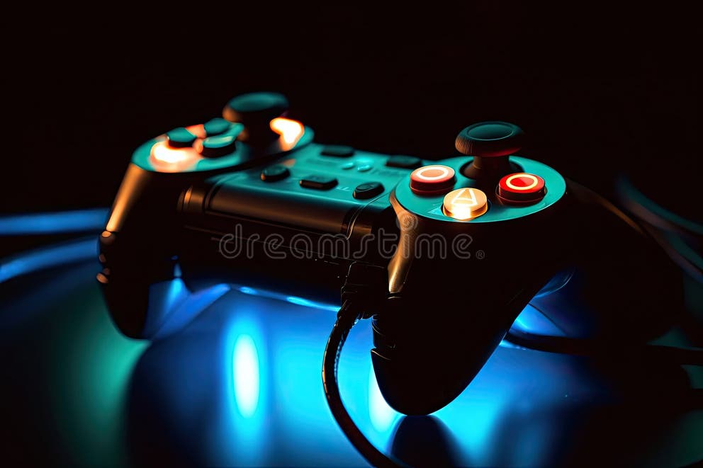 Video Game Controller Night Lights Stock Illustration - Illustration of ...