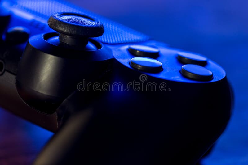 Video Game Controller Night with Lights Closeup Stock Photo - Image of ...