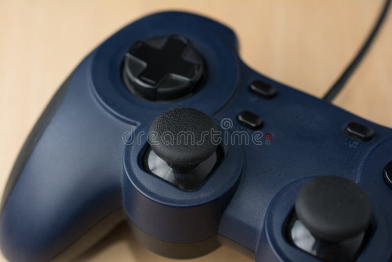 Video Game Controller on Wood Background Close Up Perspective Vi Stock ...