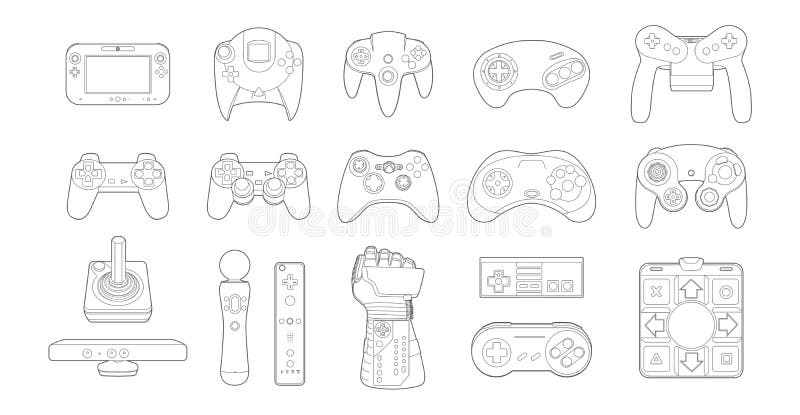 Video Game Controllers Icon Set Stock Vector - Illustration of ... Video Game Controllers Icon Set Stock Vector - Illustration of ...