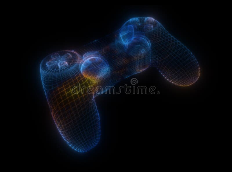 Video Game Controllers Made of Multicolored Particles on Black ...
