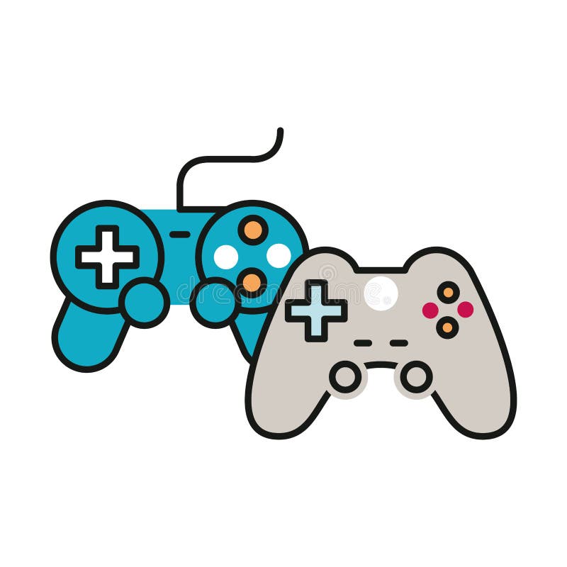 Video Game Controls Handle Icons Stock Vector - Illustration of ...