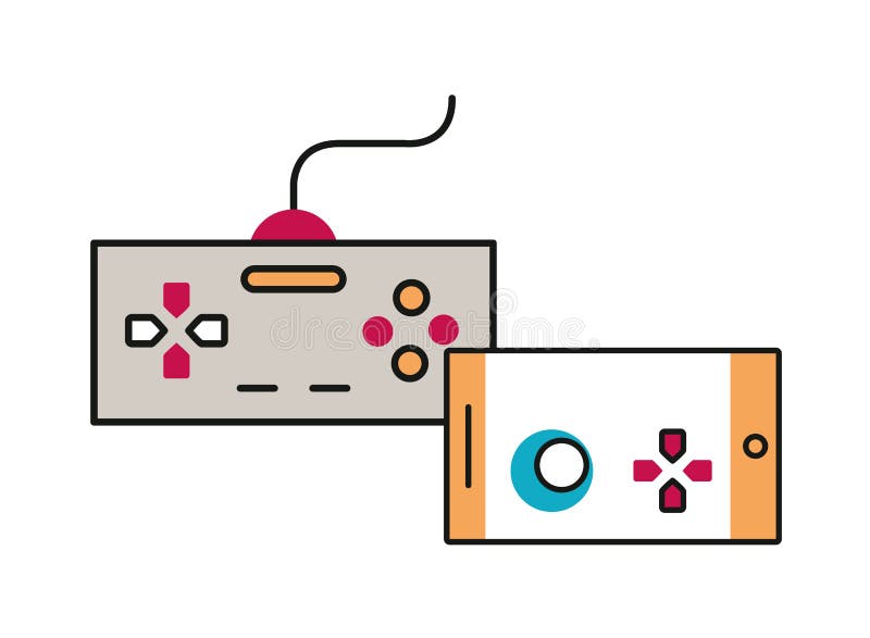 Video Game Controls Handle Icons Stock Vector - Illustration of ...