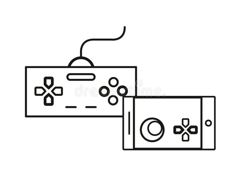Video Game Controls Handle Icons Stock Vector - Illustration of ...