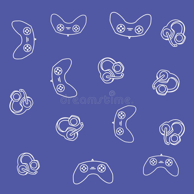 Video Game Controls with Headsets Pattern Stock Illustration ...