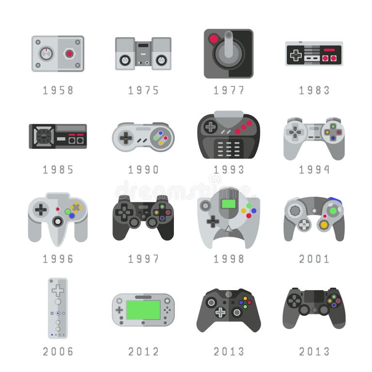 Video Game Controls, Joystick, Gamepads Gaming Vector Icons Editorial ...