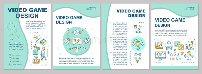 Video Game Design Brochure Template Stock Illustration - Illustration ...