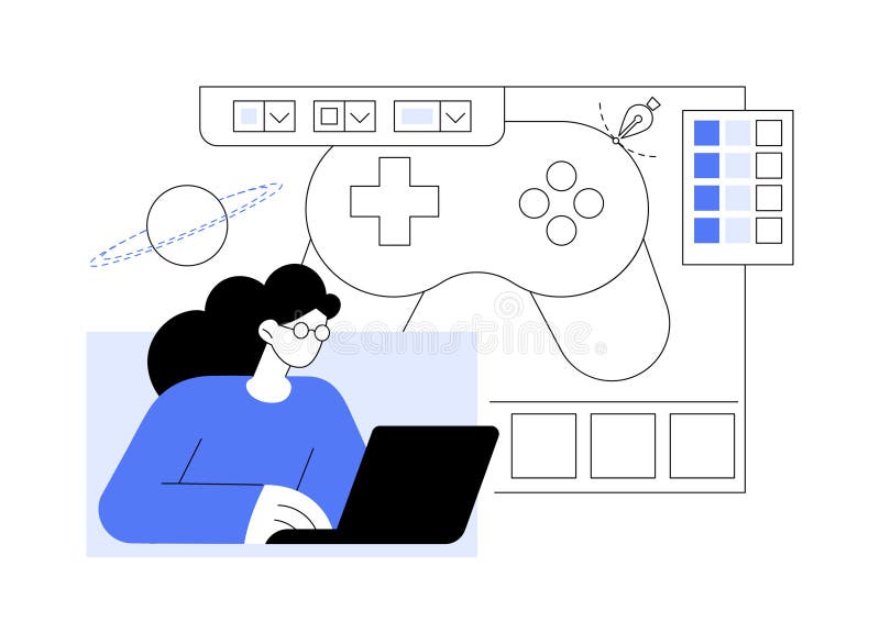 Video Game Design Software Isolated Cartoon Vector Illustrations. Stock ...