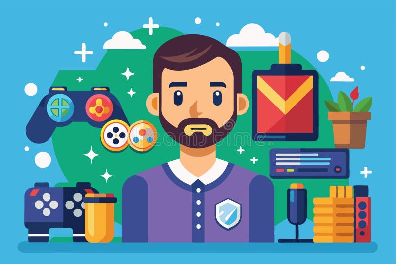 A Video Game Developer is Shown Surrounded by Gaming Controllers ...