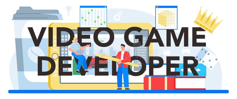 Video Game Developer Typographic Header. Creative Process Stock Vector ...