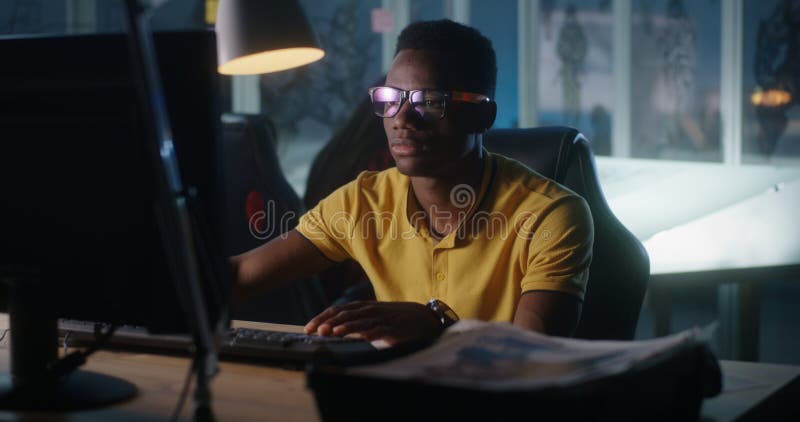 Video Game Developer at Work Stock Image - Image of career, working ...