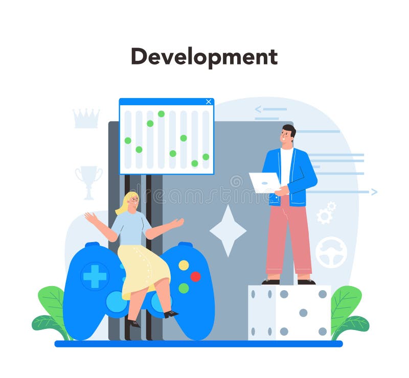 Video Game Development Concept. Creative Process of a Computer Game ...