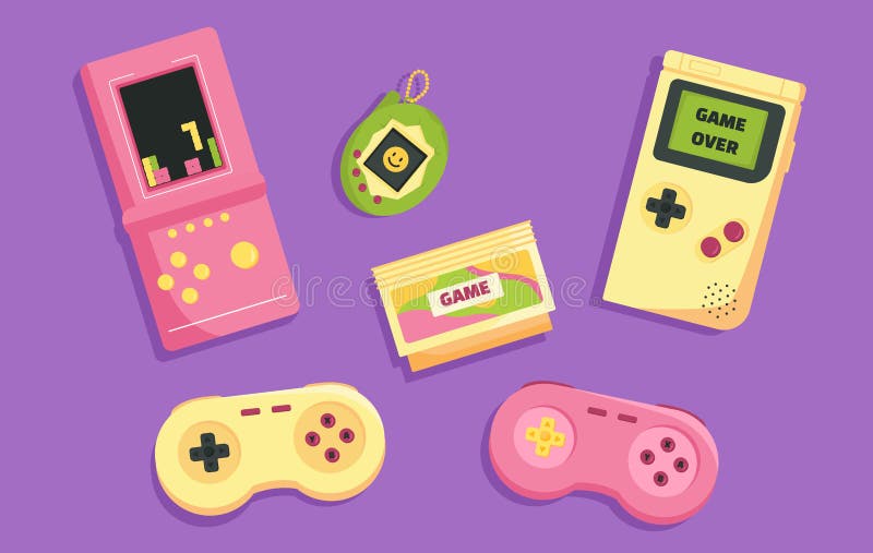 Video Game Devices Vector Set Stock Vector - Illustration of isolated ...
