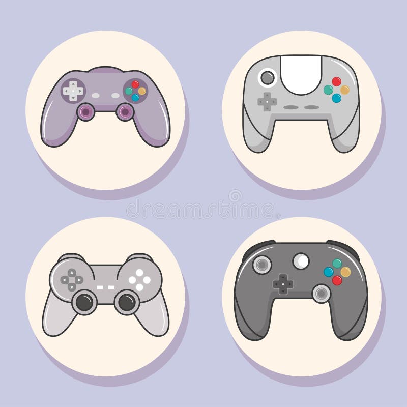 Video game icon collection stock vector. Illustration of leisure ...