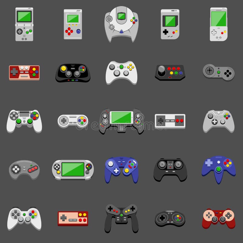 Video game icons set. editorial stock photo. Illustration of console ... Video game icons set. editorial stock photo. Illustration of console ...