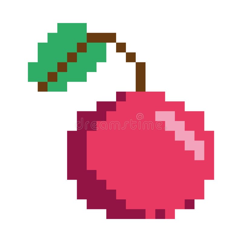 Video Game Item Pixelated Cherry Stock Vector - Illustration of gaming ...