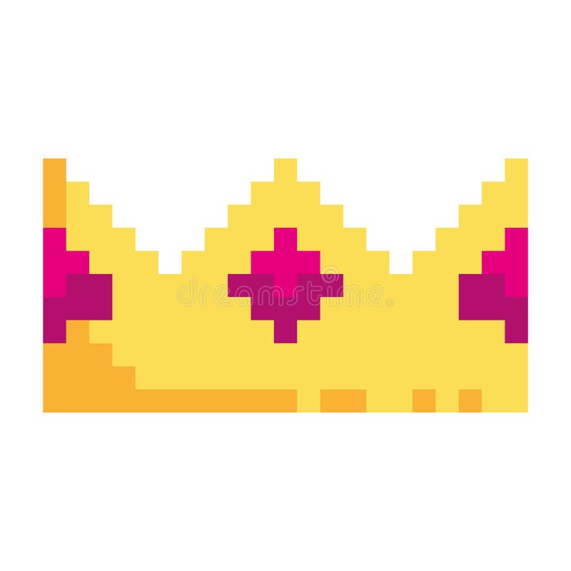 Video Game Item Pixelated Crown Stock Vector - Illustration of cartoon ...