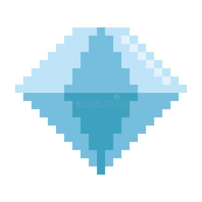 Video Game Item Pixelated Diamond Stock Vector - Illustration of pixel ...