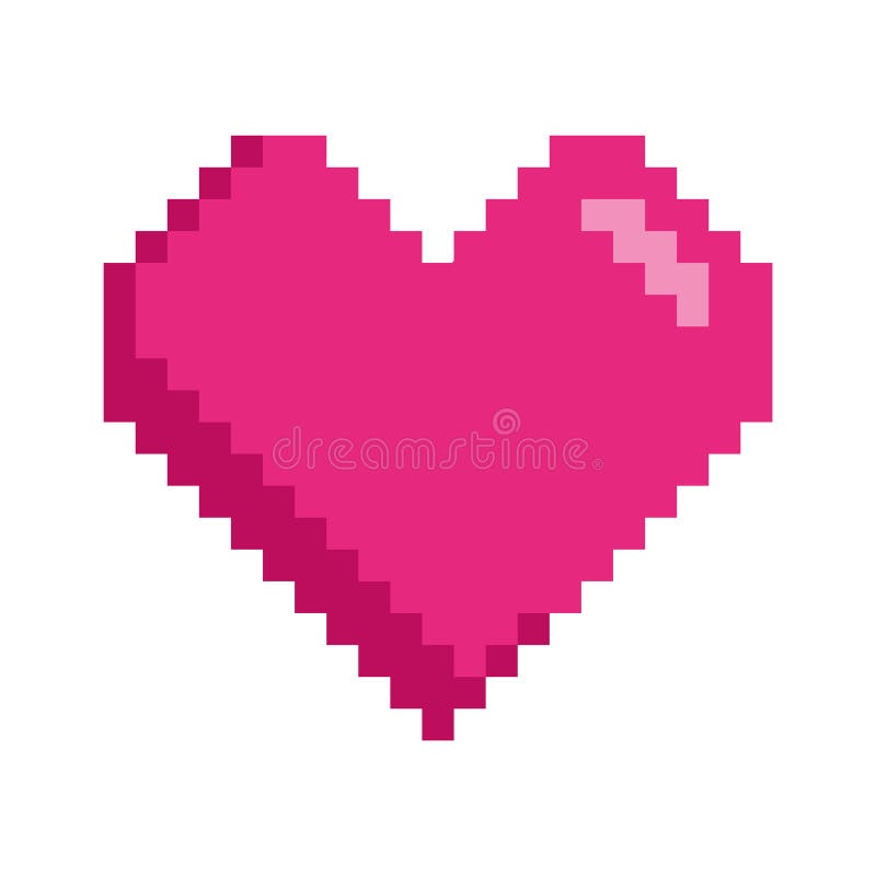 Video Game Item Pixelated Heart Stock Illustration - Illustration of ...
