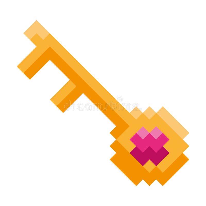 Video Game Item Pixelated Key Stock Vector - Illustration of antique ...