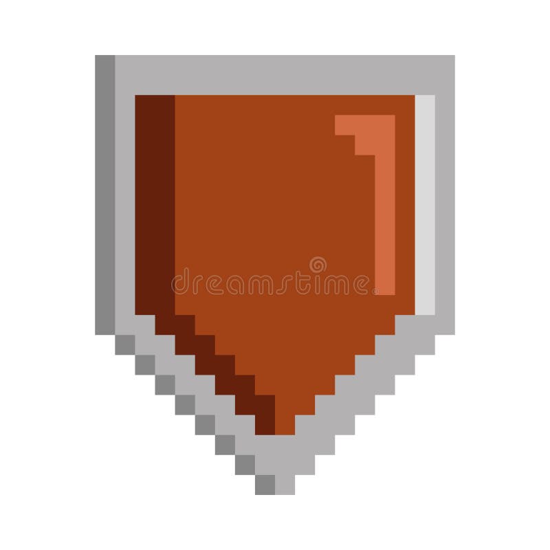 Video Game Item Pixelated Shield Stock Illustration - Illustration of ...