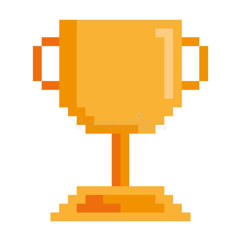 Video Game Item Pixelated Trophy Stock Illustration - Illustration of ...