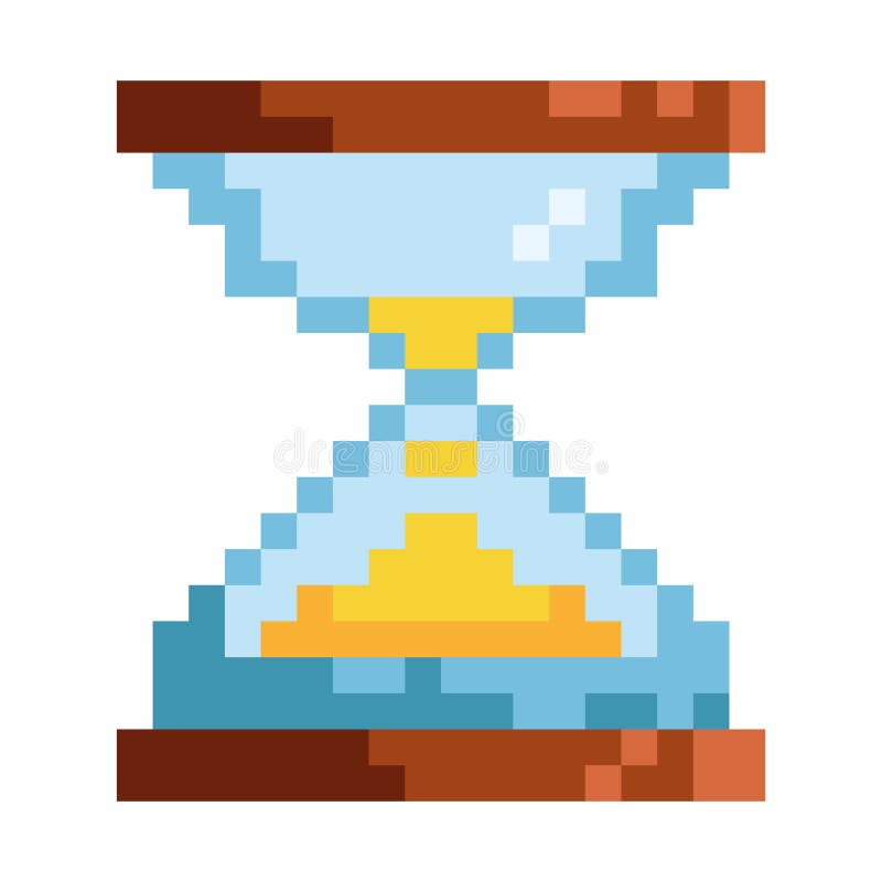 Video Game Items Pixelated Hourglass Stock Illustration - Illustration ...