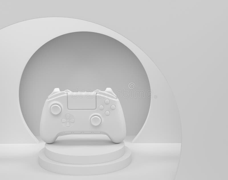 Video Game Joystick on Cylinder Podium with Step on Monochrome Stock ... Video Game Joystick on Cylinder Podium with Step on Monochrome Stock ...