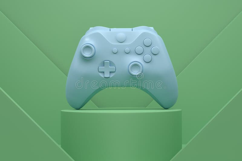 Video Game Joystick on Cylinder Podium with Step on Monochrome Stock ... Video Game Joystick on Cylinder Podium with Step on Monochrome Stock ...