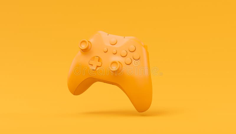 Video Game Joystick or Gamepad in Plain Monochrome Yellow Color ...