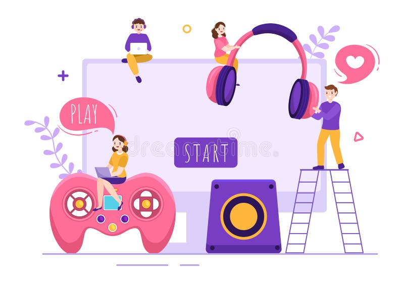 Video Game with Kids Playing Gamepad Controllers Fighting Console on ...