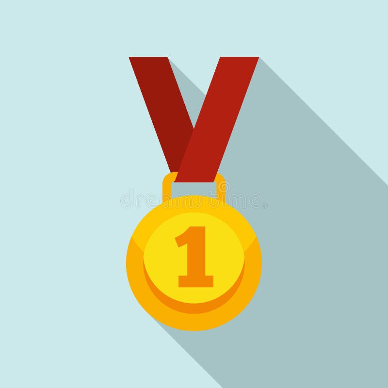 Video Game Medal Icon, Flat Style Stock Vector - Illustration of ...