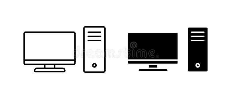 Video Game Pc Vector Icon Set. Electronic Devices Symbol Stock Vector ...