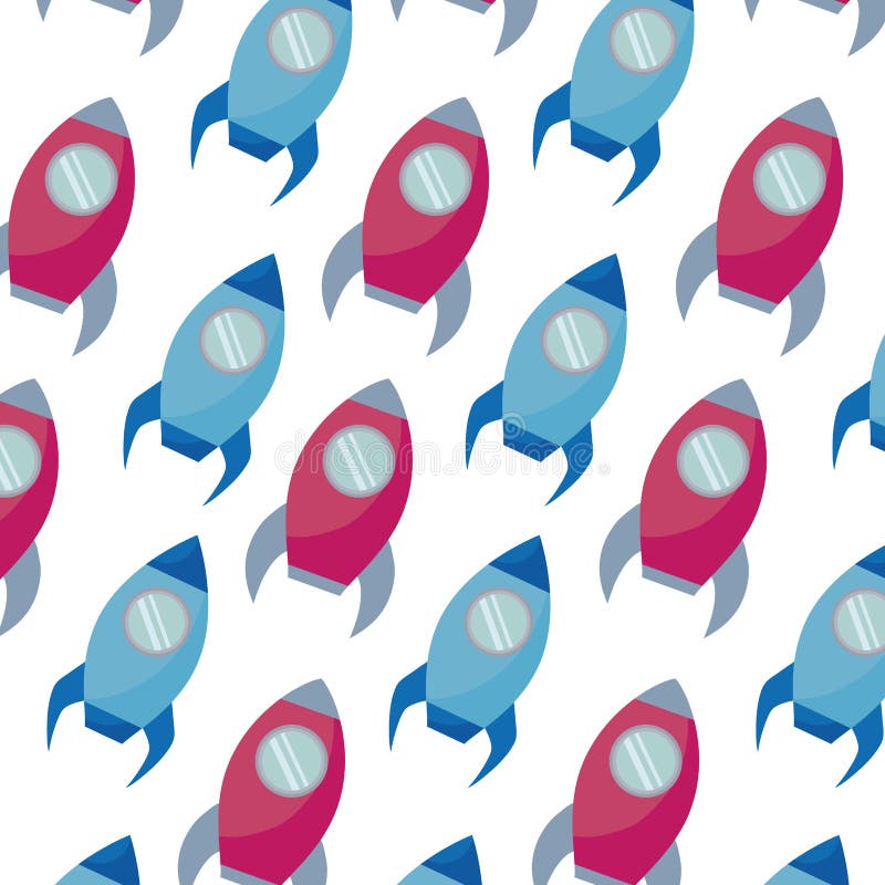Video Game Pixelated Rockets Pattern Stock Illustration - Illustration ...