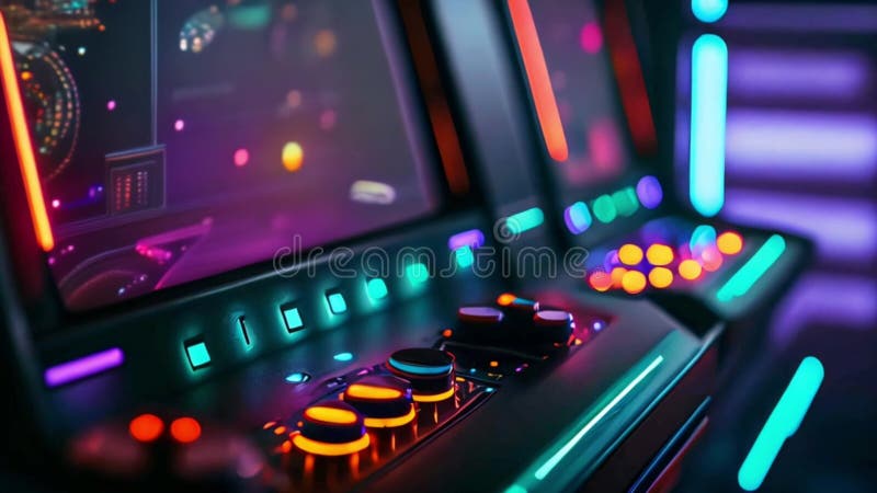 Video Game Retro Control Panel Interface Stock Video - Video of retro ...
