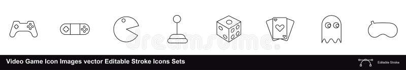 Video Game Icon Images Vector Editable Stroke Icons Sets Stock Vector ...