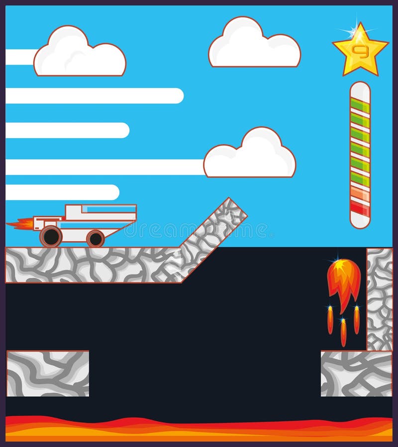 Video game scene interface stock vector. Illustration of platform ...