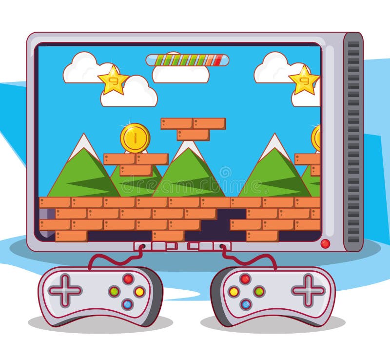 Video game scene interface stock vector. Illustration of platformer ...