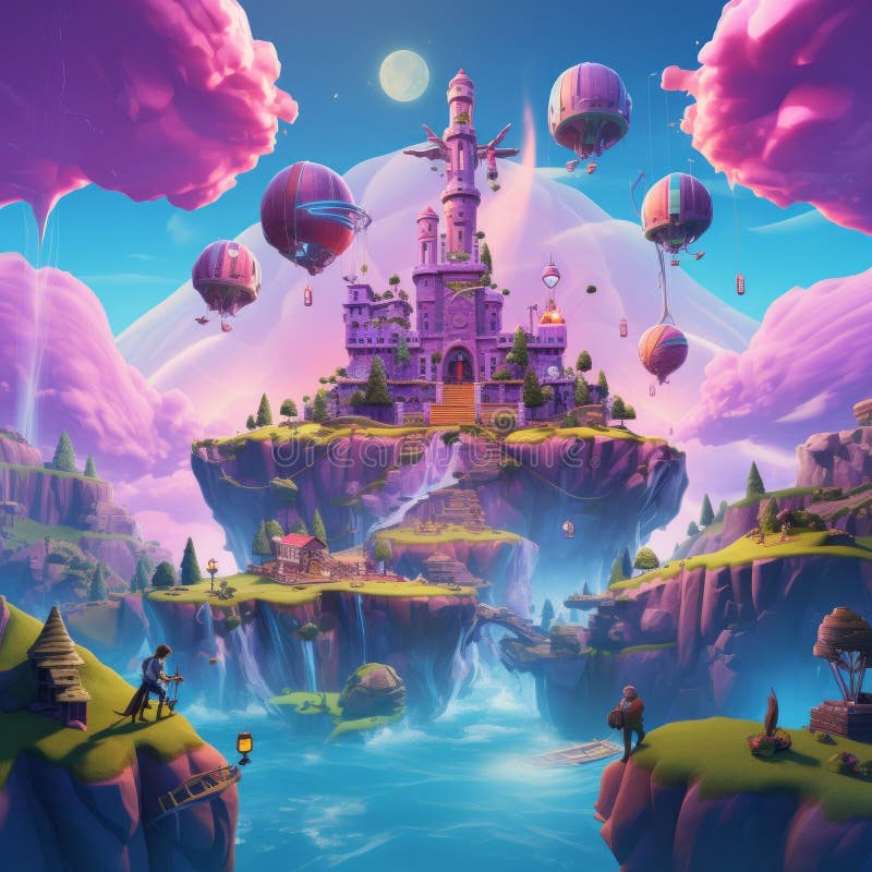 A Video Game Screen Capture Stock Illustration - Illustration of castle ...