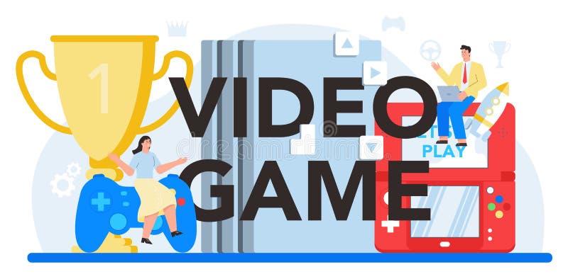 Video Game Typographic Header. Creative Process of a Computer Game ...