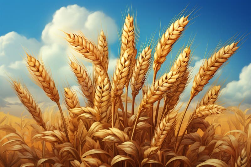 A Video Game UI Element Featuring an Enchanting Wheat Field Stock ...