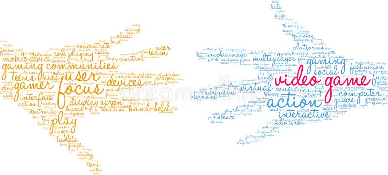 Video Game Word Cloud stock vector. Illustration of graphic - 158979805
