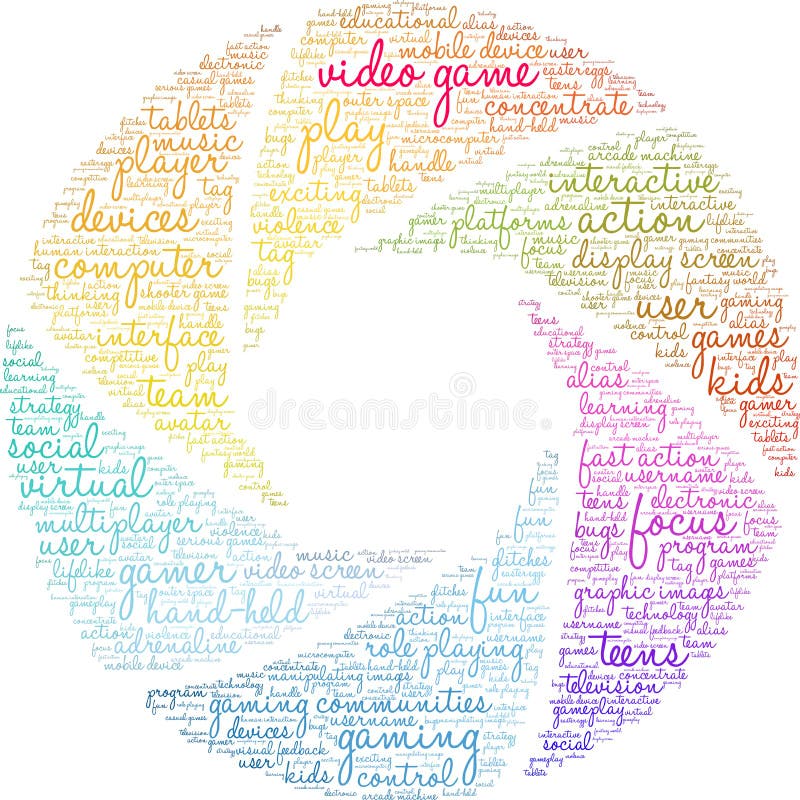 Video Game Word Cloud stock vector. Illustration of casual - 158979832