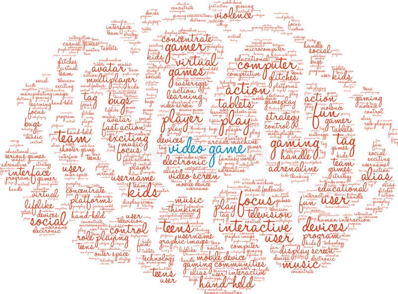 Video Game Word Cloud stock vector. Illustration of graphic - 158979805