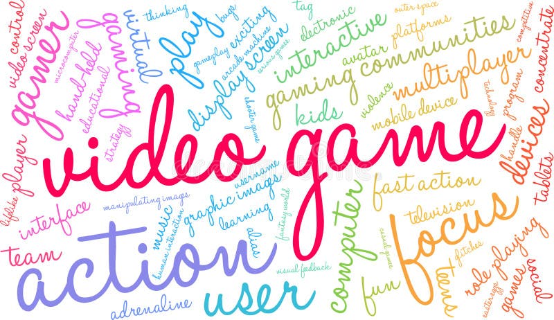 Video Game Word Cloud stock vector. Illustration of graphic - 158979843