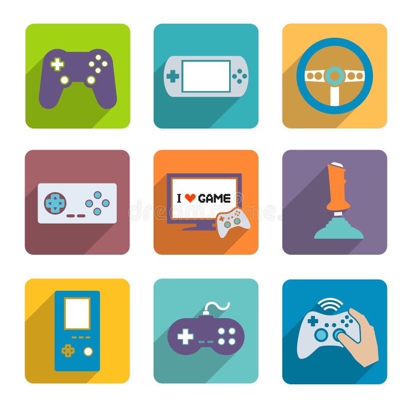 Video Games Controller Icons Set Stock Vector - Illustration of ...